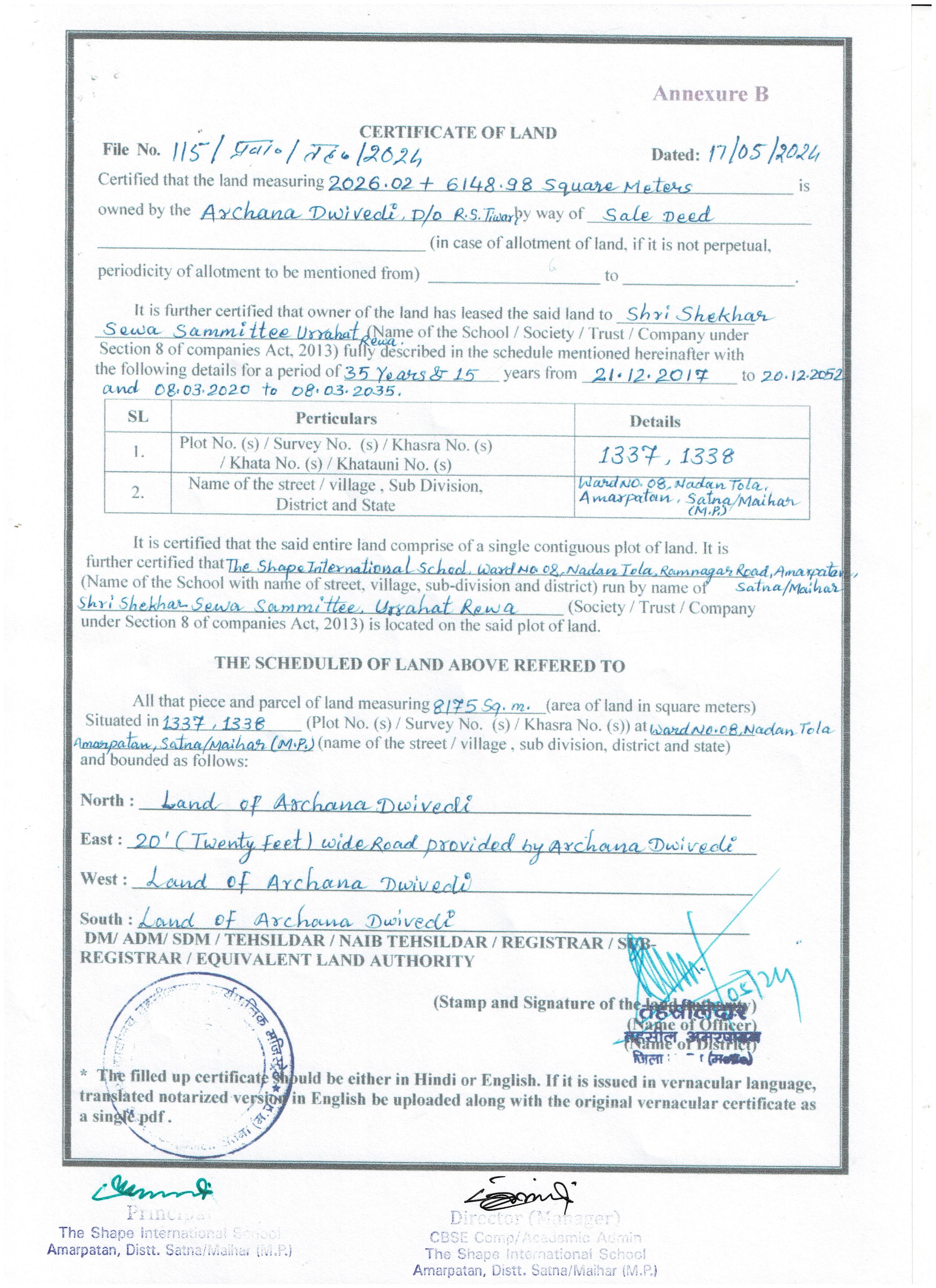 Land Certificate